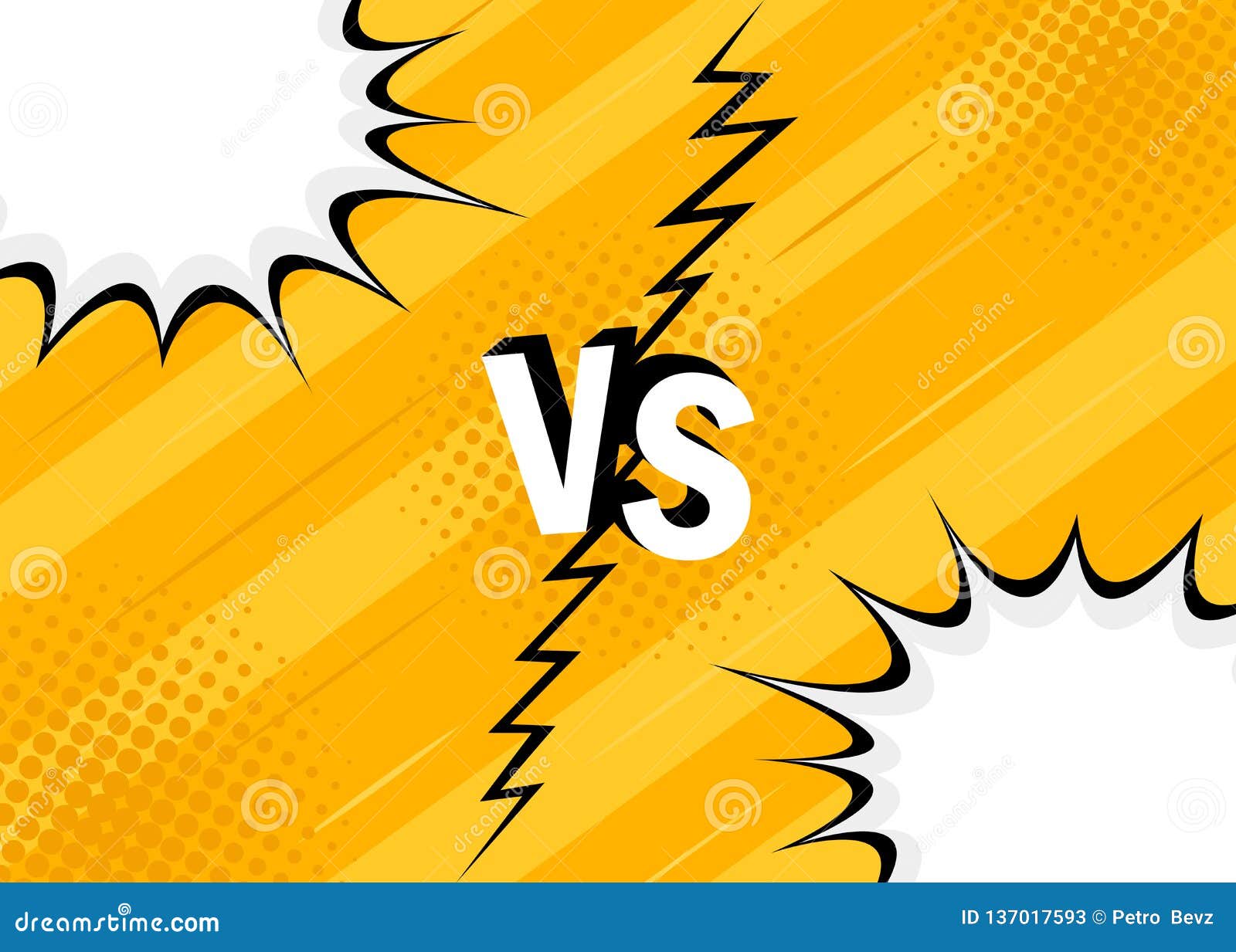 Concept VS. Versus. Fight. Yellow Retro Background Comics Style Design ...