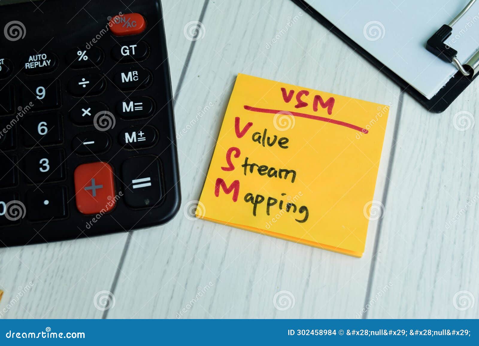 Concept of VSM - Value Stream Mapping Write on Sticky Notes Isolated on ...