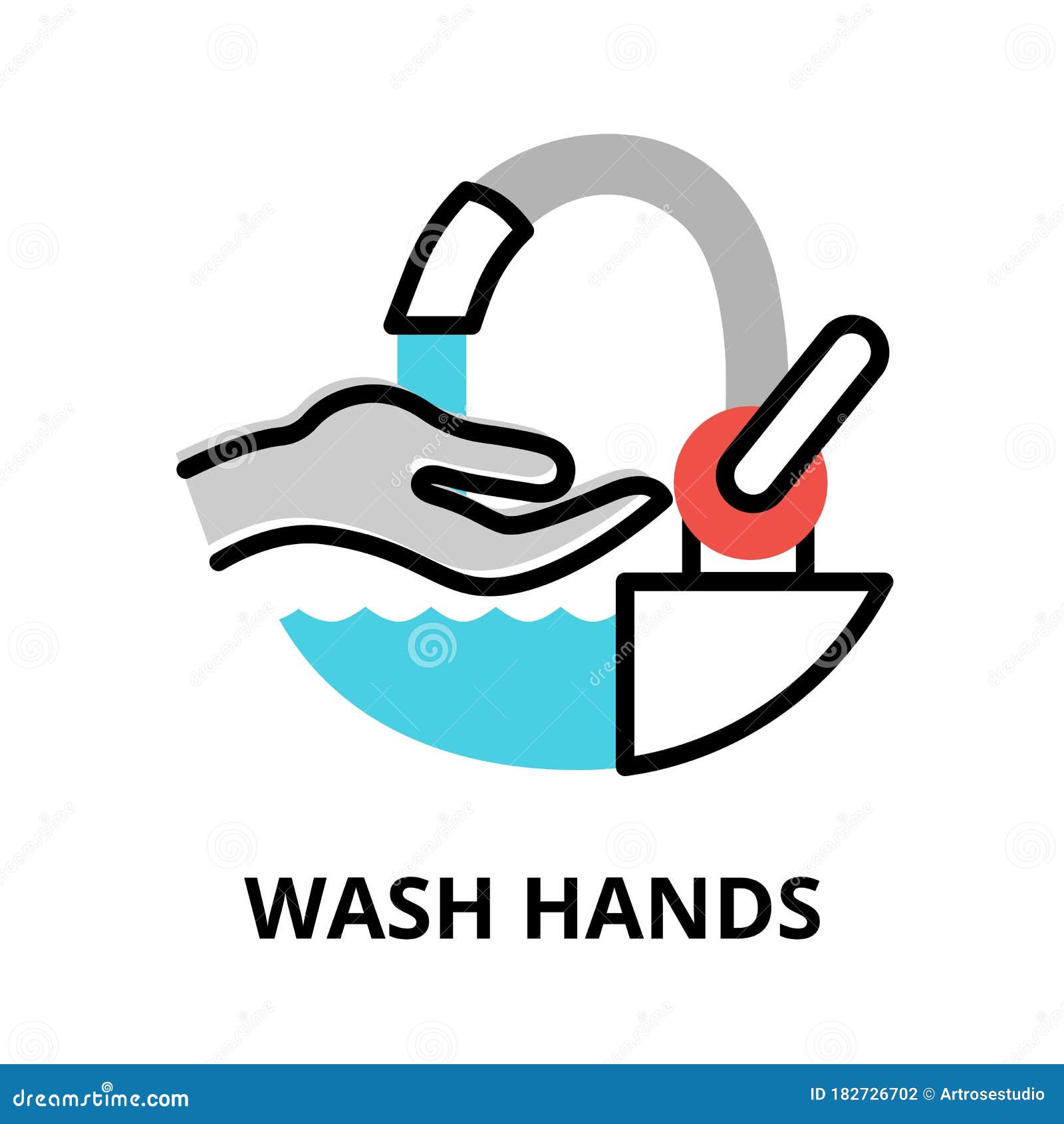 Concept of Wash Hands Icon, Modern Flat Editable Line Design Vector ... Concept of Wash Hands Icon, Modern Flat Editable Line Design Vector ...