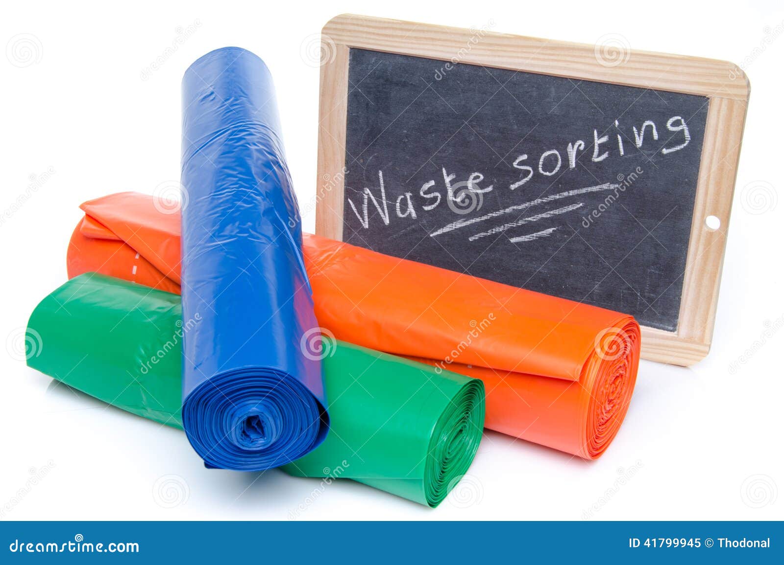 Concept about Waste Sorting with Trash Bags in Different Colors Stock ...