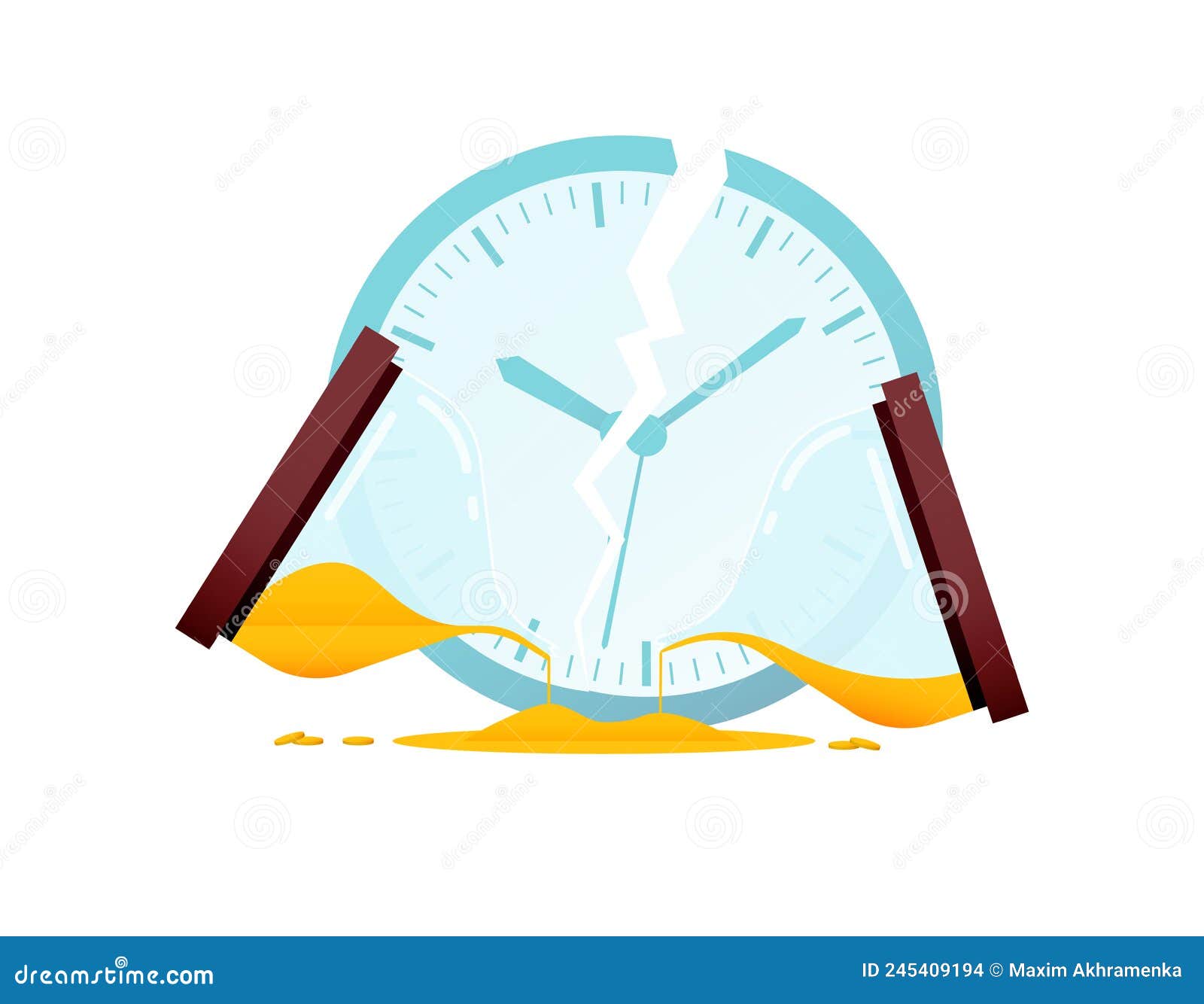 The Concept of Wasting Time or Procrastination, Deadline. Broken ...