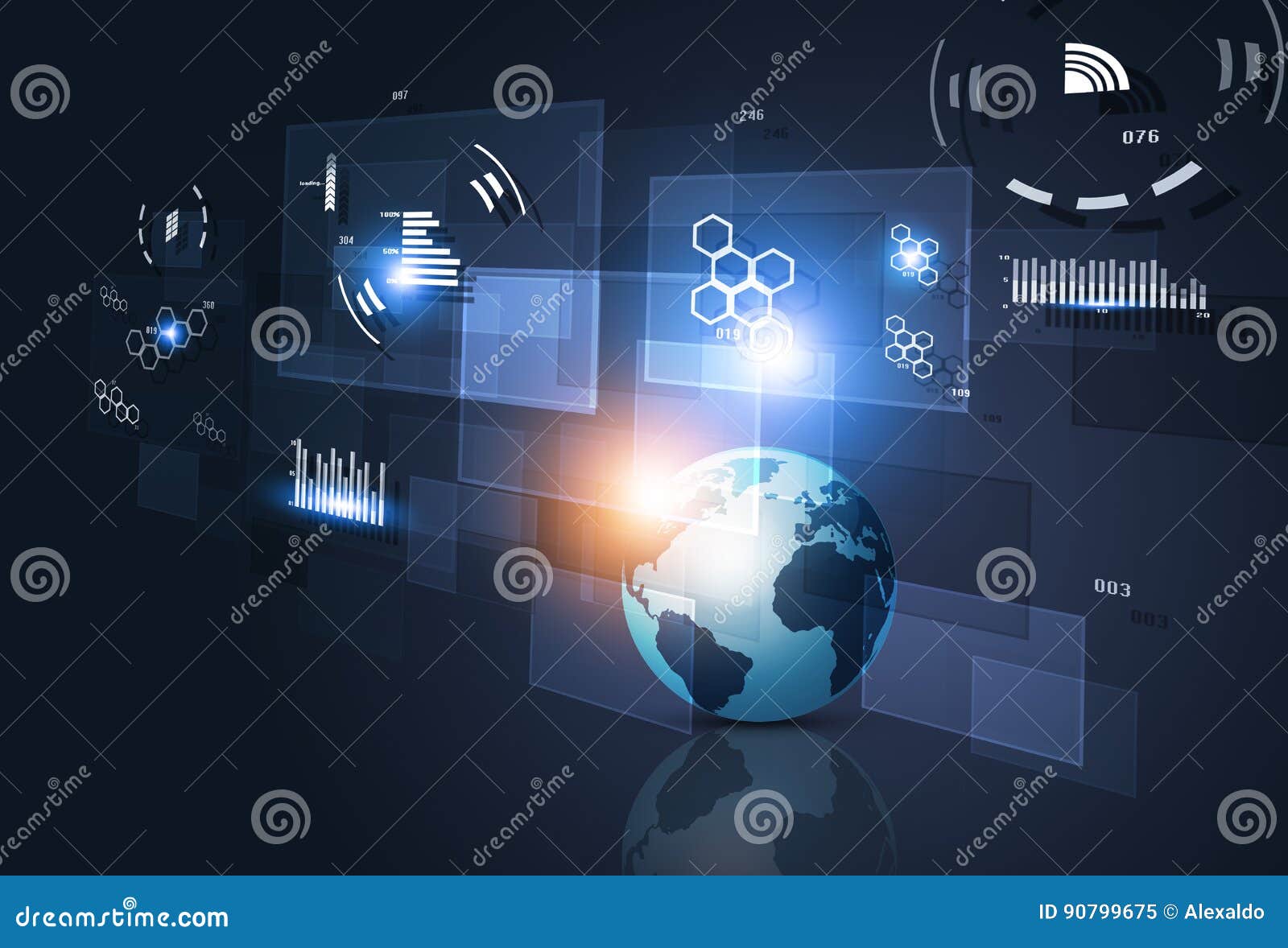 Concept Web Communication Interface Stock Illustration - Illustration ...