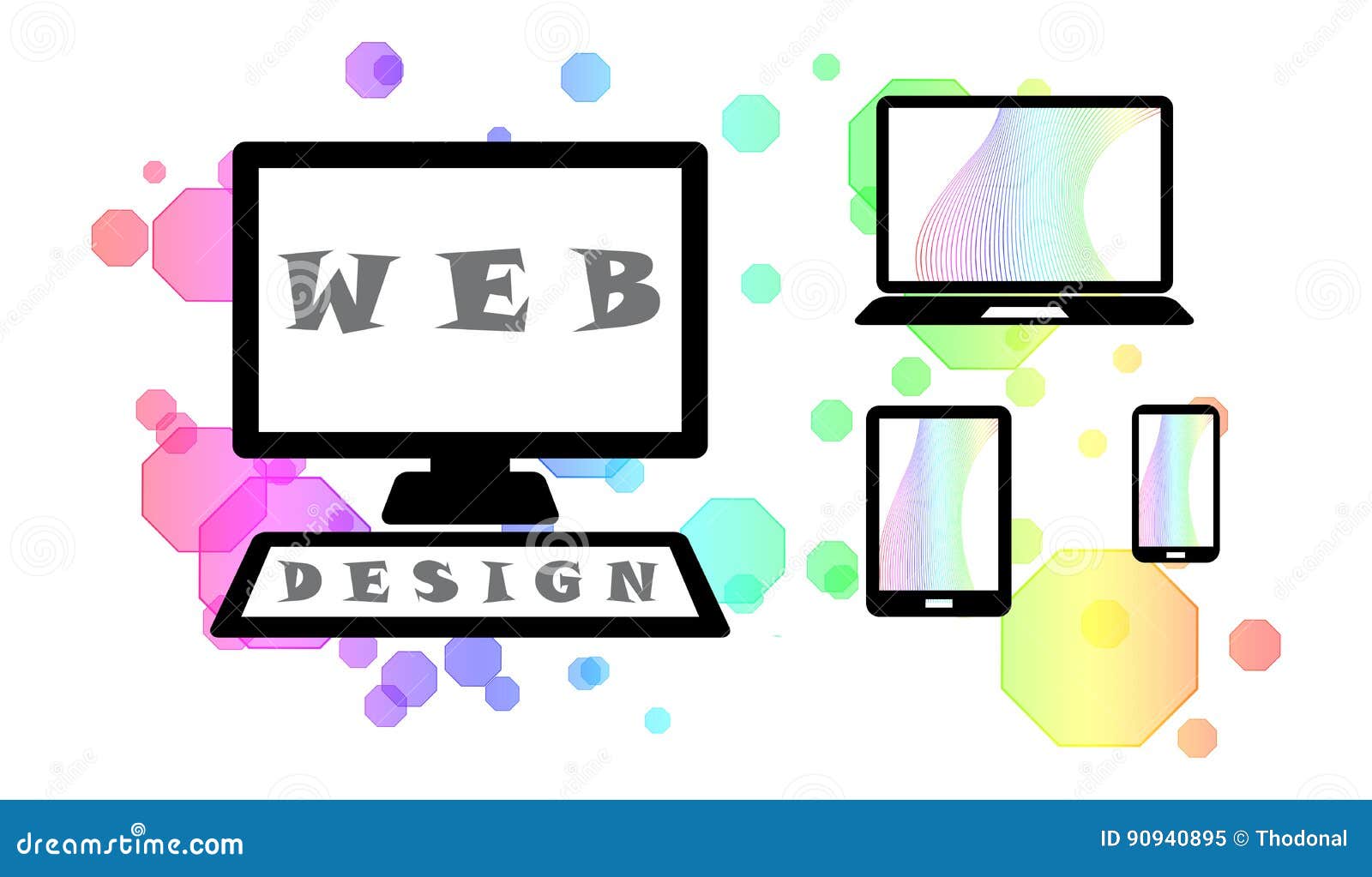 Concept of web design stock illustration. Illustration of screen - 90940895