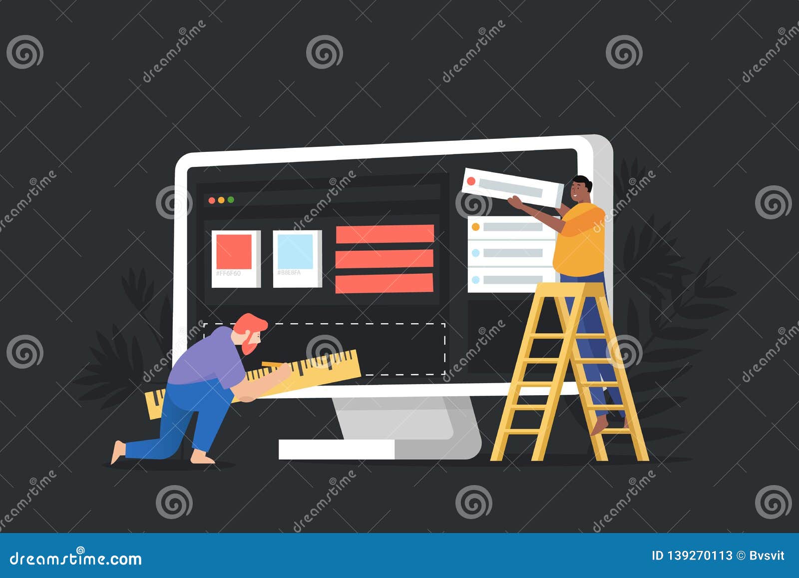 Concept Website Under Construction, Web Page Building Process. Modern ...
