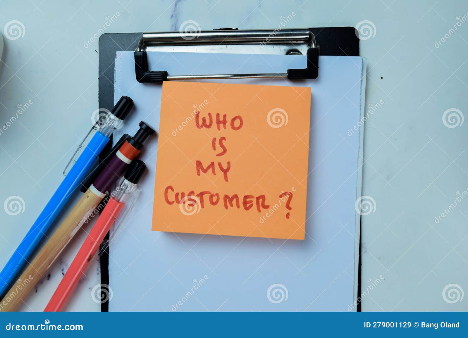 Concept of Who is My Customer? Write on Sticky Notes Isolated on Wooden ...