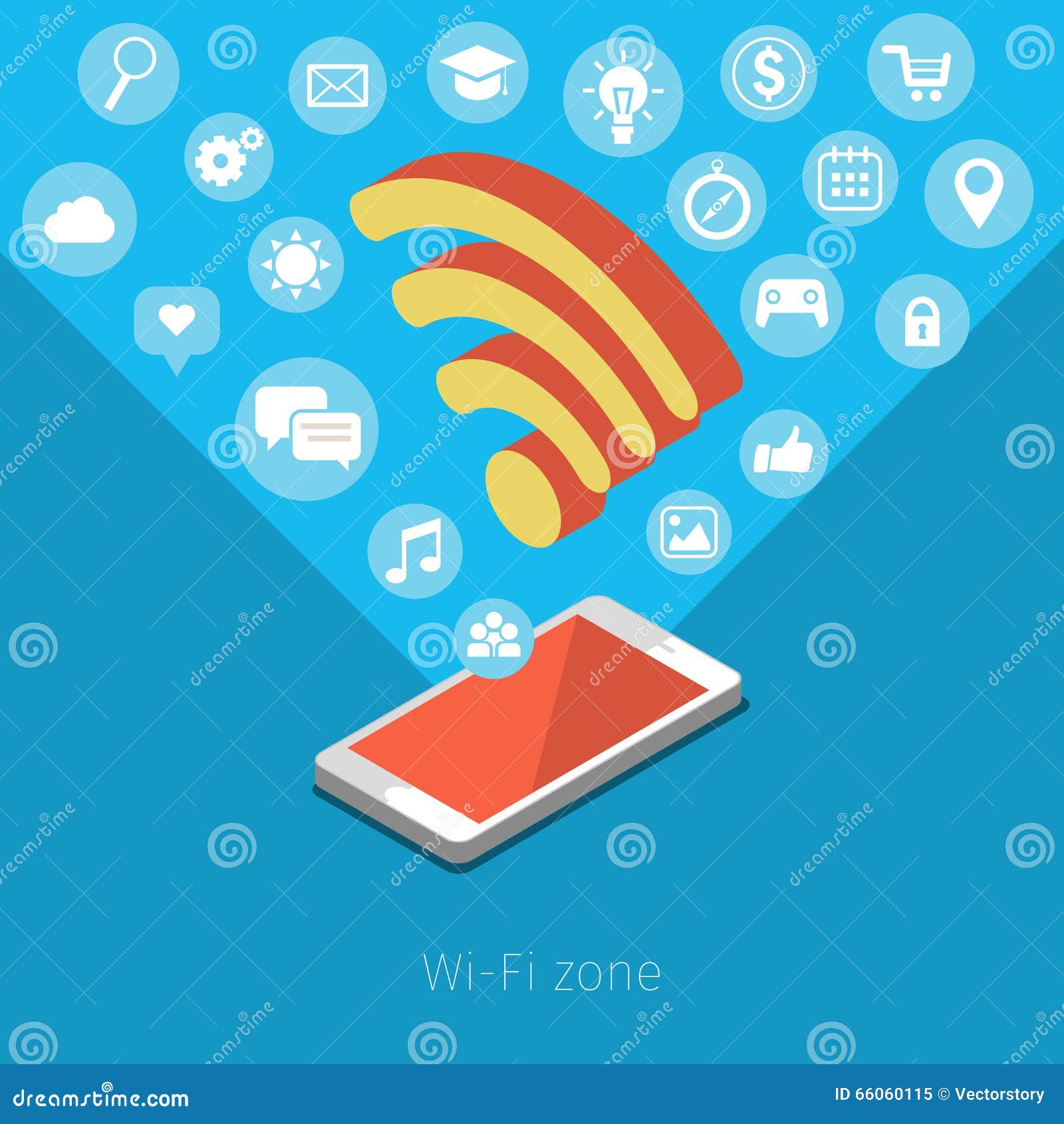 Concept of Wifi zone. stock vector. Illustration of screen - 66060115