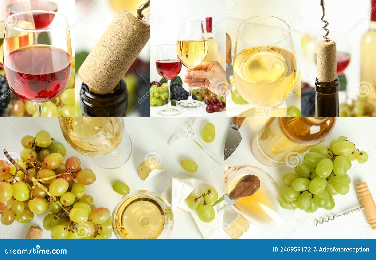 Concept of Wine Tasting, Collage of Photos with Wine Stock Photo ...