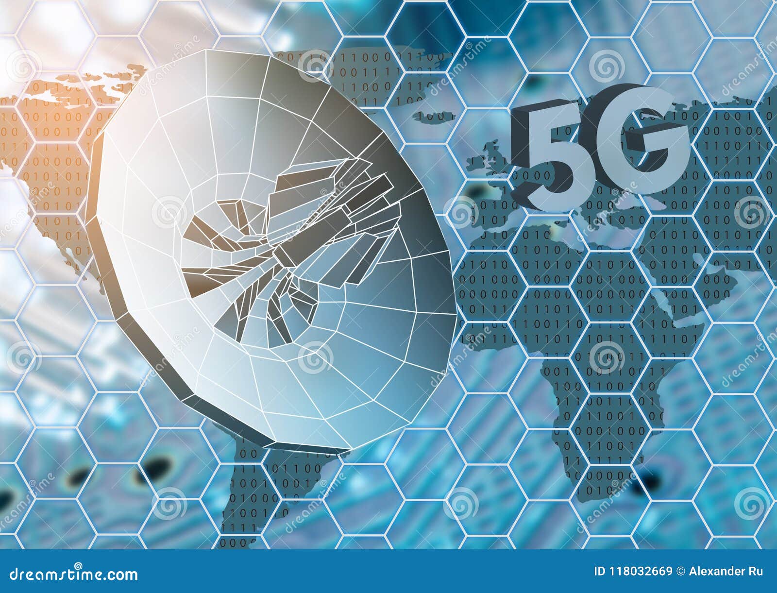 The Concept of Wireless Radio Internet. 5G Mobile Technologies Stock ...
