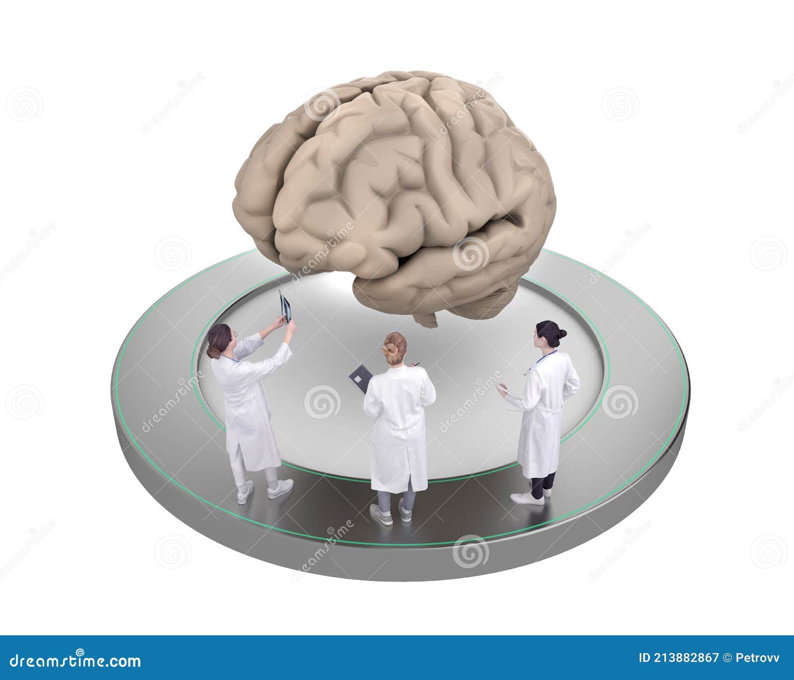 Concept of Women Doctors Examining the Brain Stock Illustration ...
