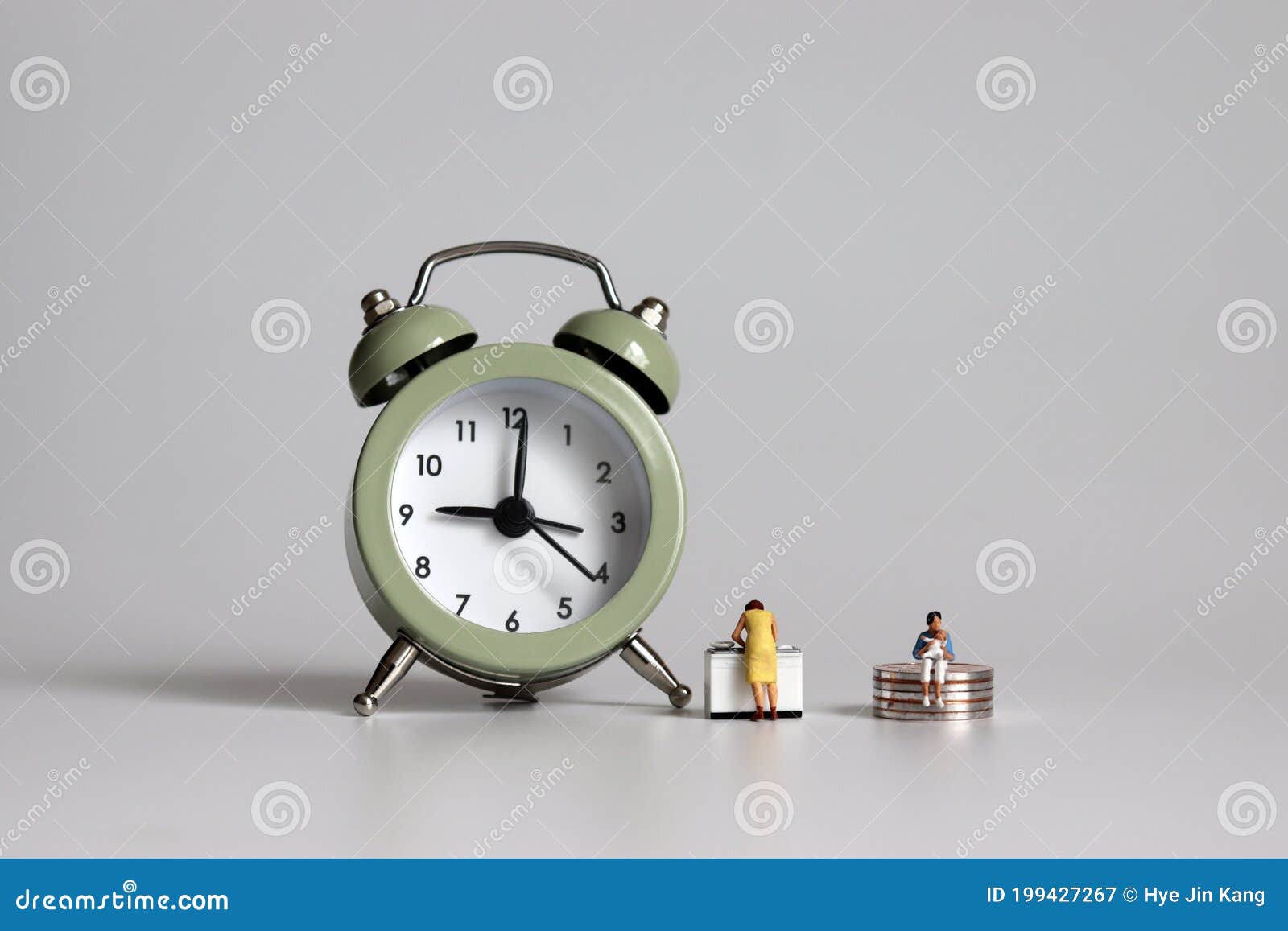 The Concept of Women in Time Poverty. Stock Image - Image of clock ...