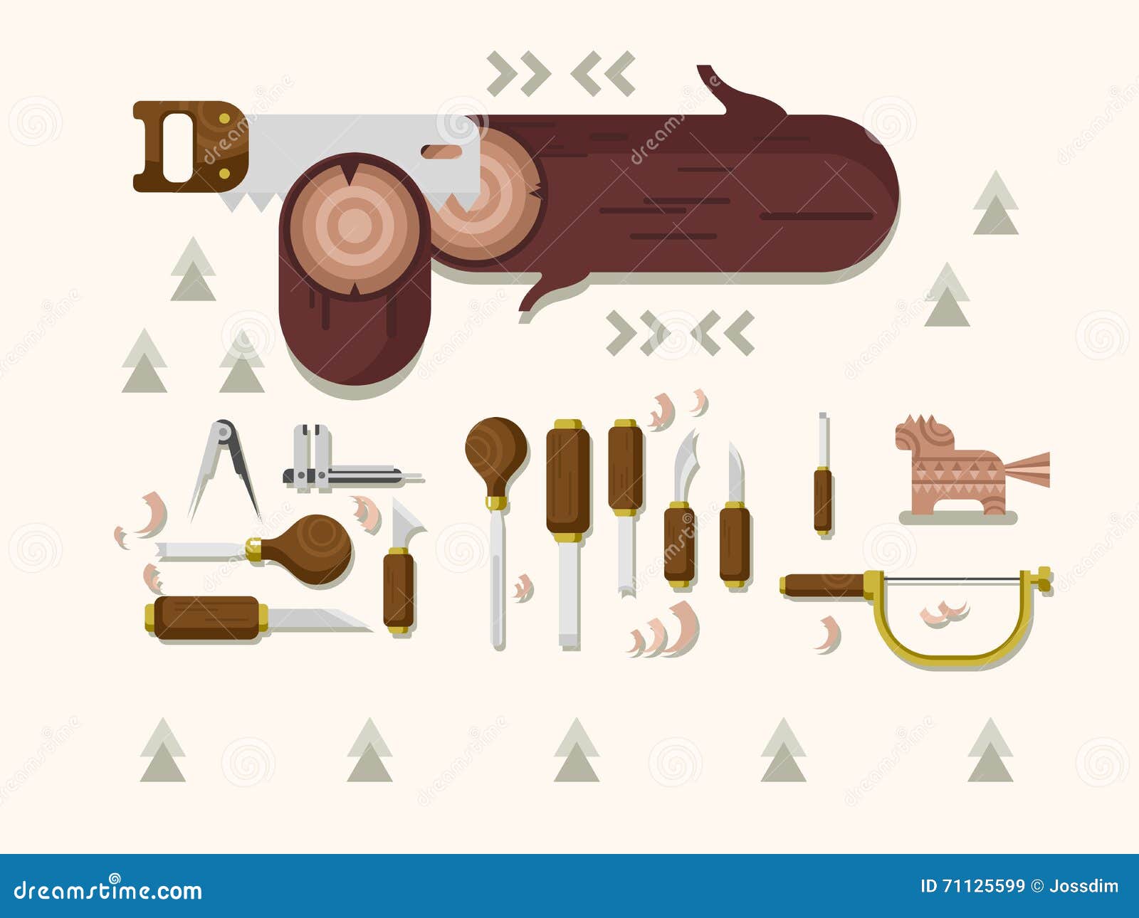 Concept woodcarving tools stock vector. Illustration of construction ...