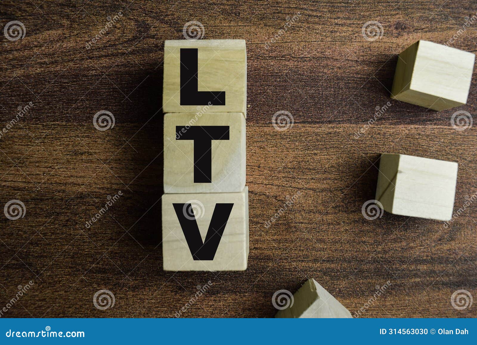 Concept of the Wooden Cubes with the Word LTV - Life Time Value on ...
