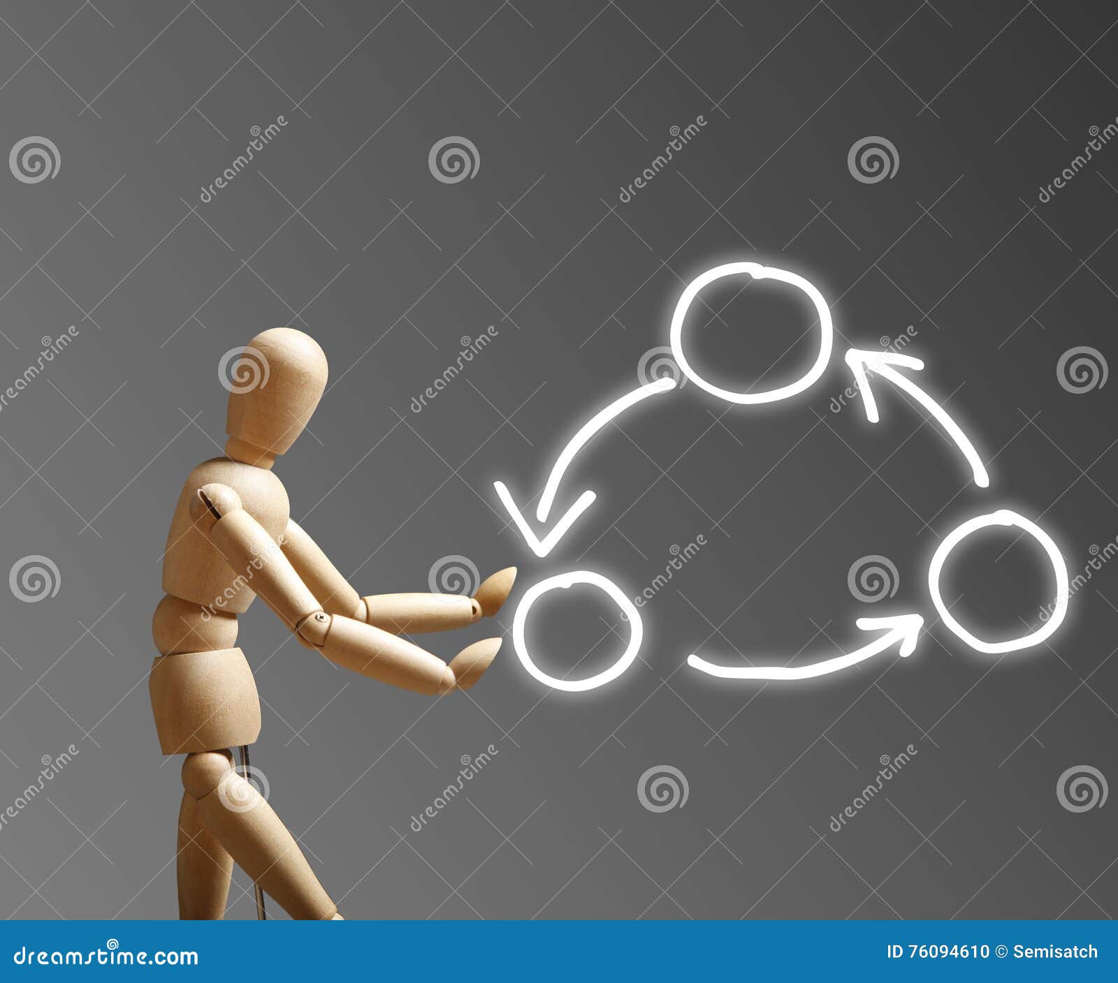 Concept of Wooden Dummy Drawing Project Management Blank Chart Stock ...