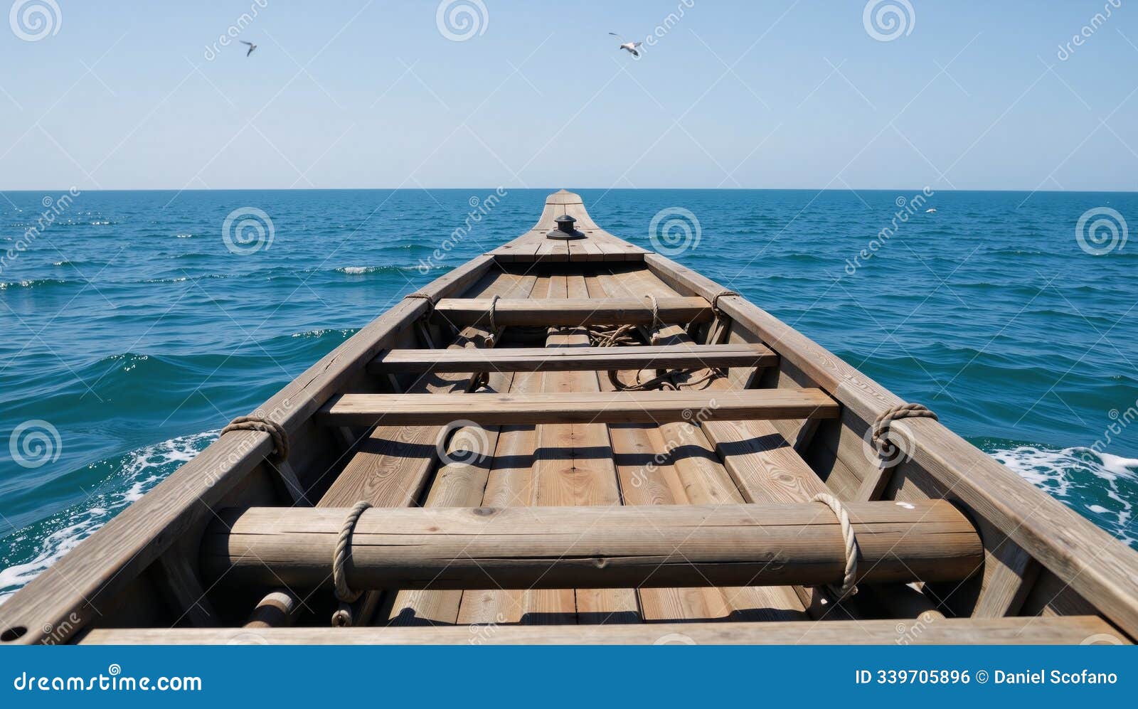 The Wooden Man On A Raft With A Sail Royalty-Free Stock Photography ...