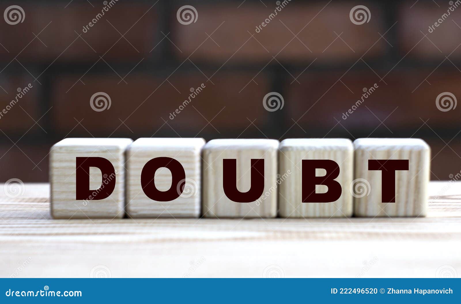 Concept Word DOUBT on Cubes Against the Background of a Brick Wall ...