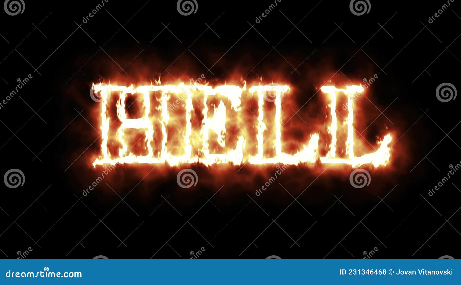 Concept of Word Hell in Fire Stock Illustration - Illustration of evil ...
