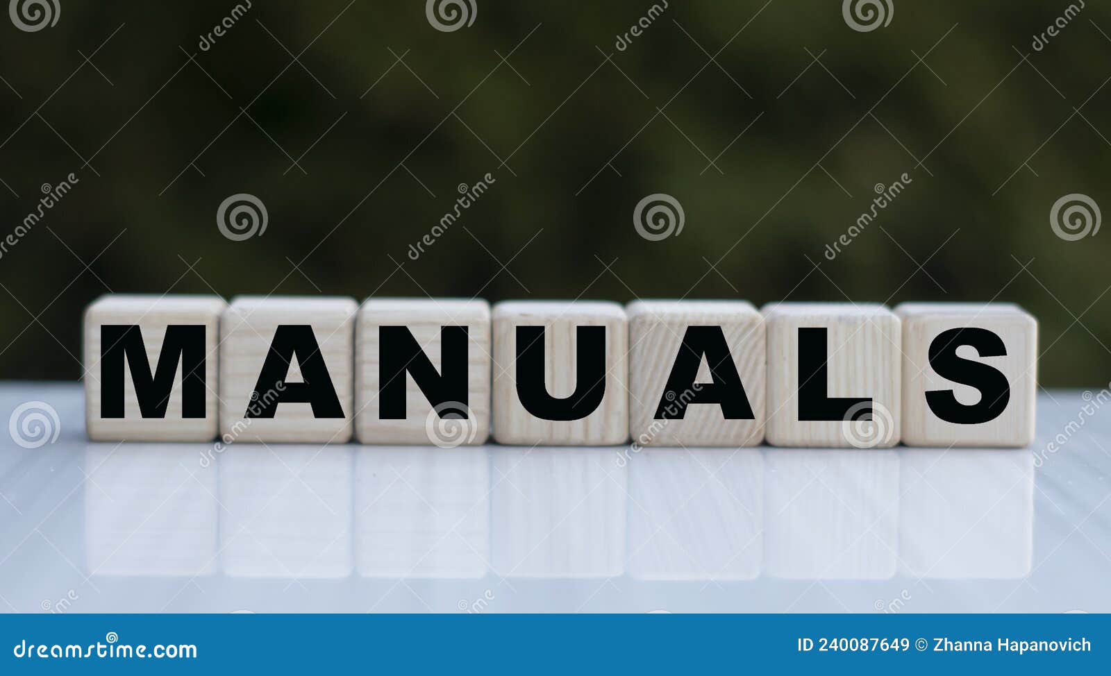 The Concept of the Word MANUALS on Cubes on a Beautiful Green ...