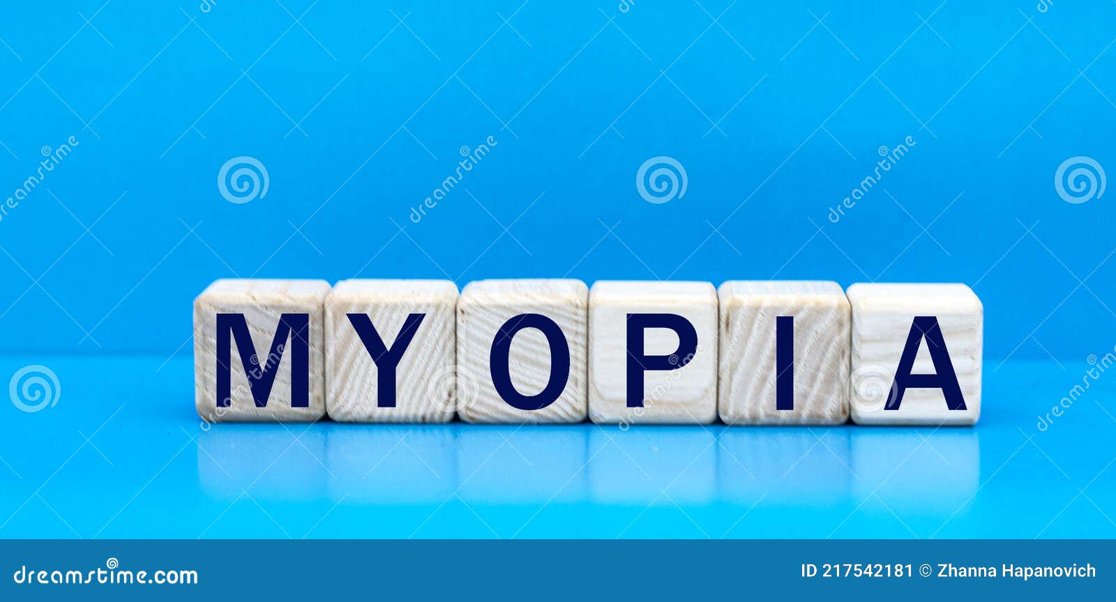Concept Word MYOPIA on Cubes on a Blue Background Stock Image - Image ...
