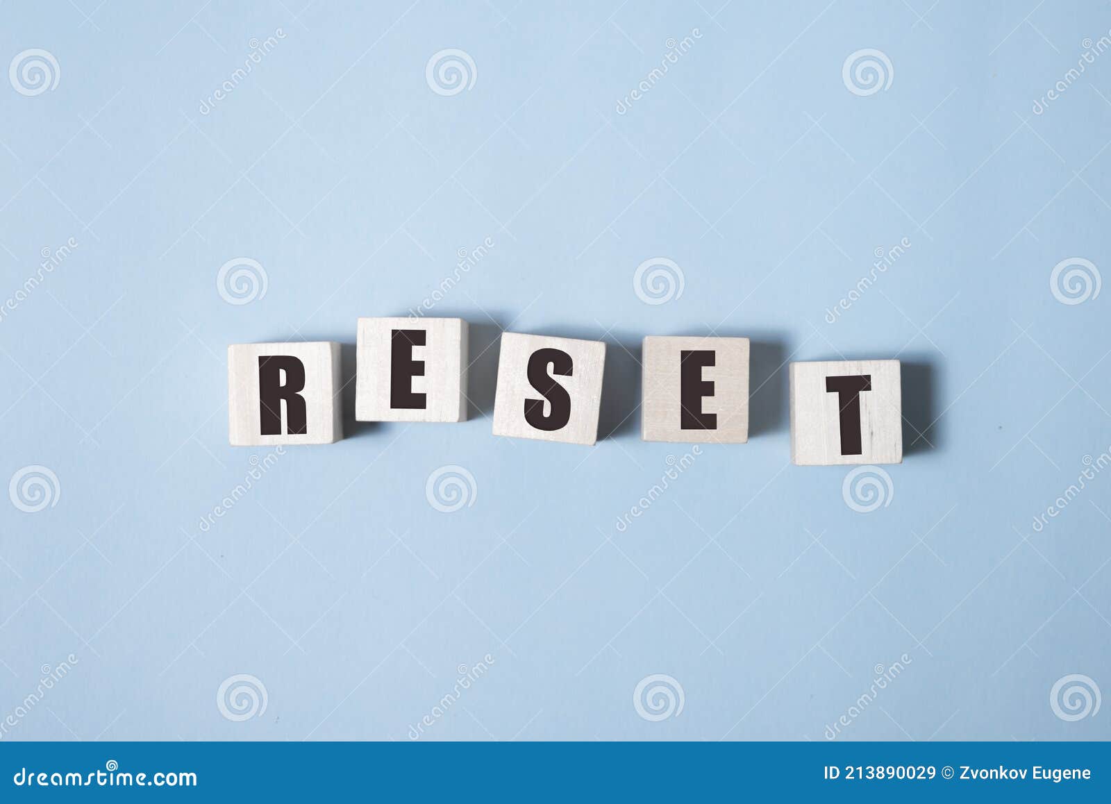 Concept Word Reset on Cubes on the Blue Background Stock Image - Image ...