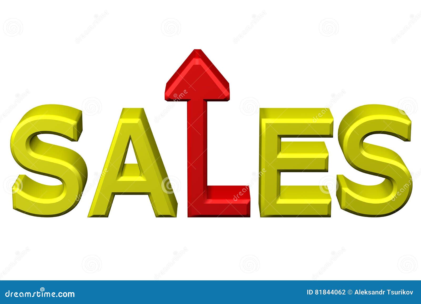 Concept: Word Sales with Arrow. 3D Rendering. Stock Illustration ...