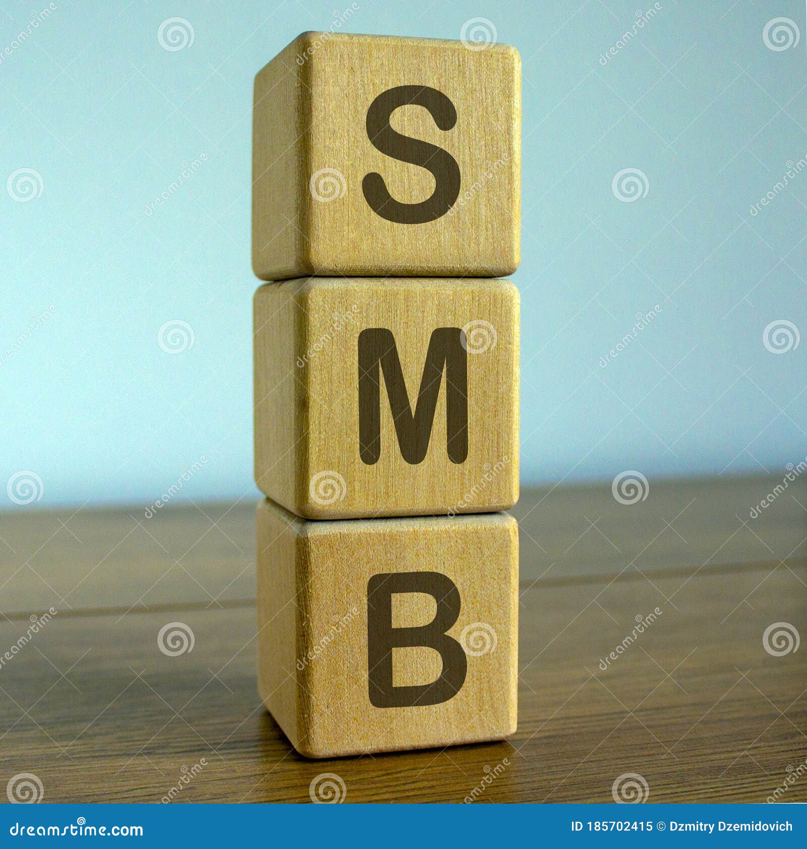 Concept Word SMB on Cubes on a Beautiful Wooden Table Stock Image ...