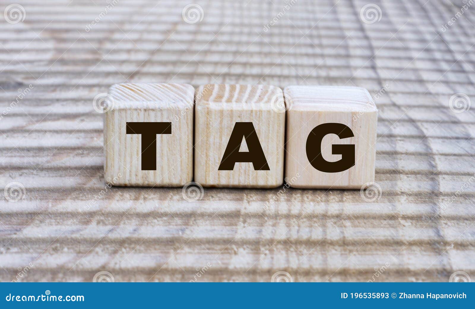 Concept of the Word TAG on Cubes on a Beautiful Background Stock Image ...