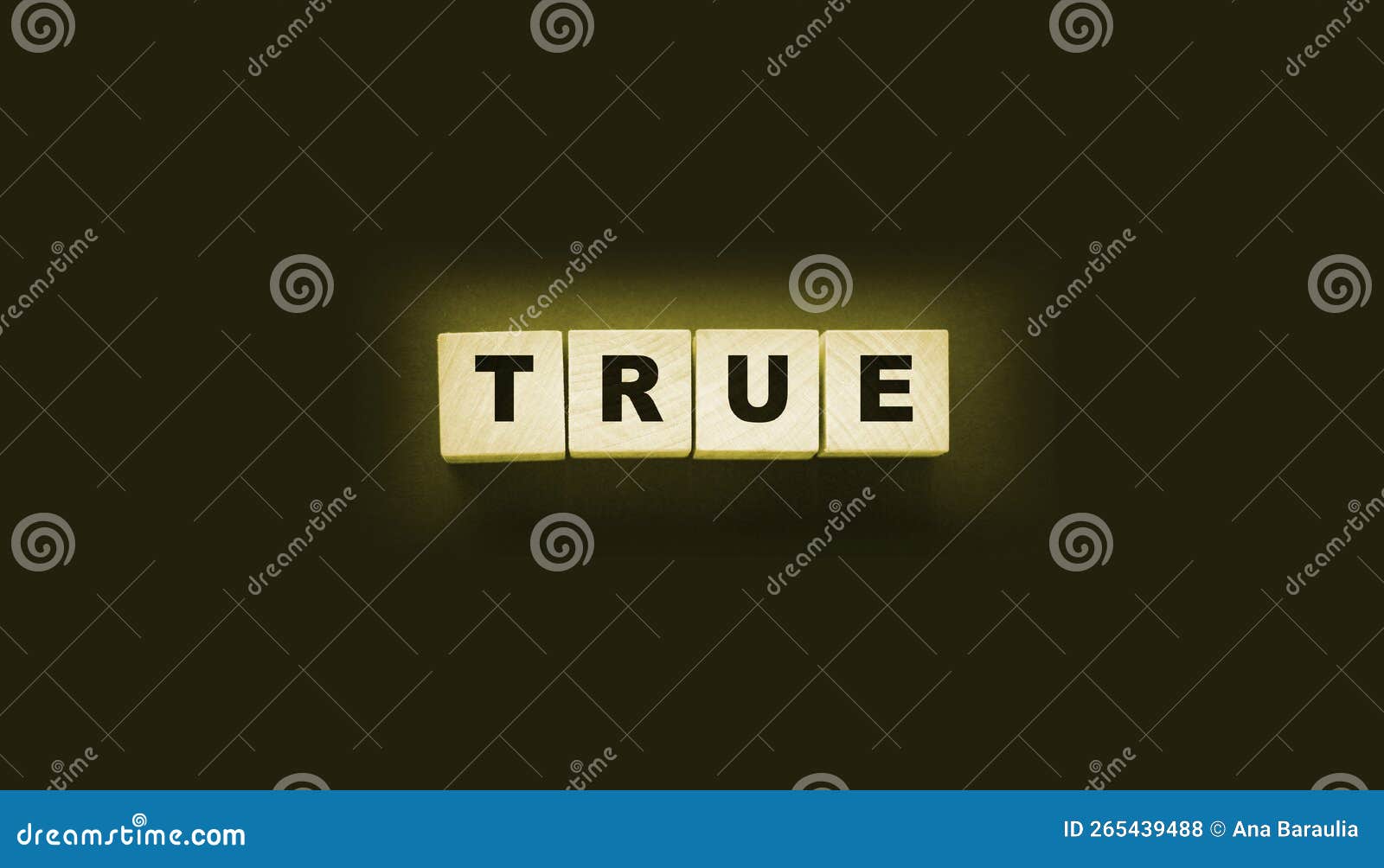 Concept Word True on Wooden Cubes on Black Background Stock Photo ...