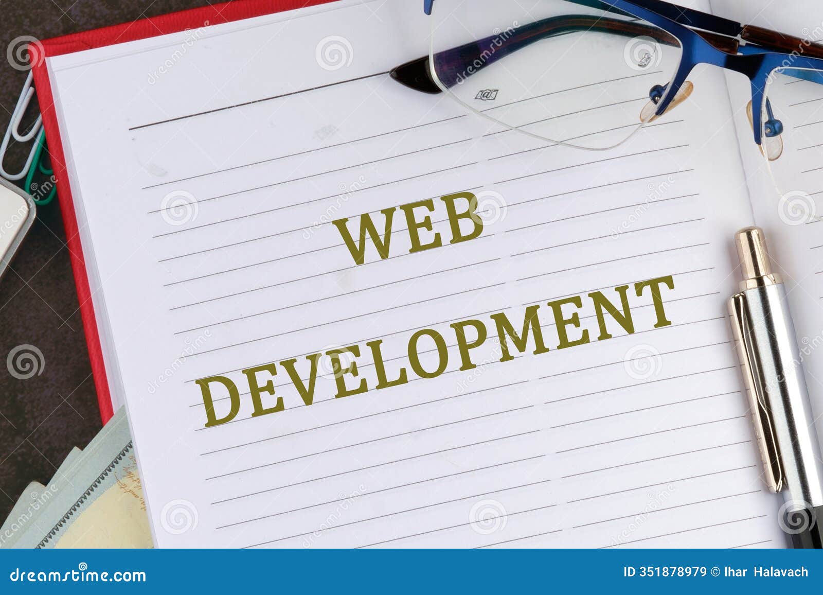Concept Word WEB DEVELOPMENT it is Written in the Business Book in ...