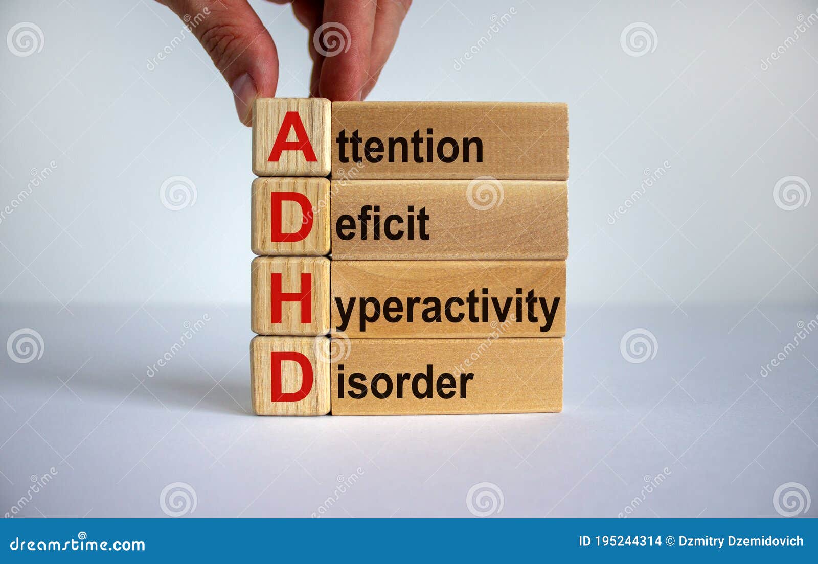 Concept Words `ADHD, Attention Deficit Hyperactivity Disorder` on Cubes ...