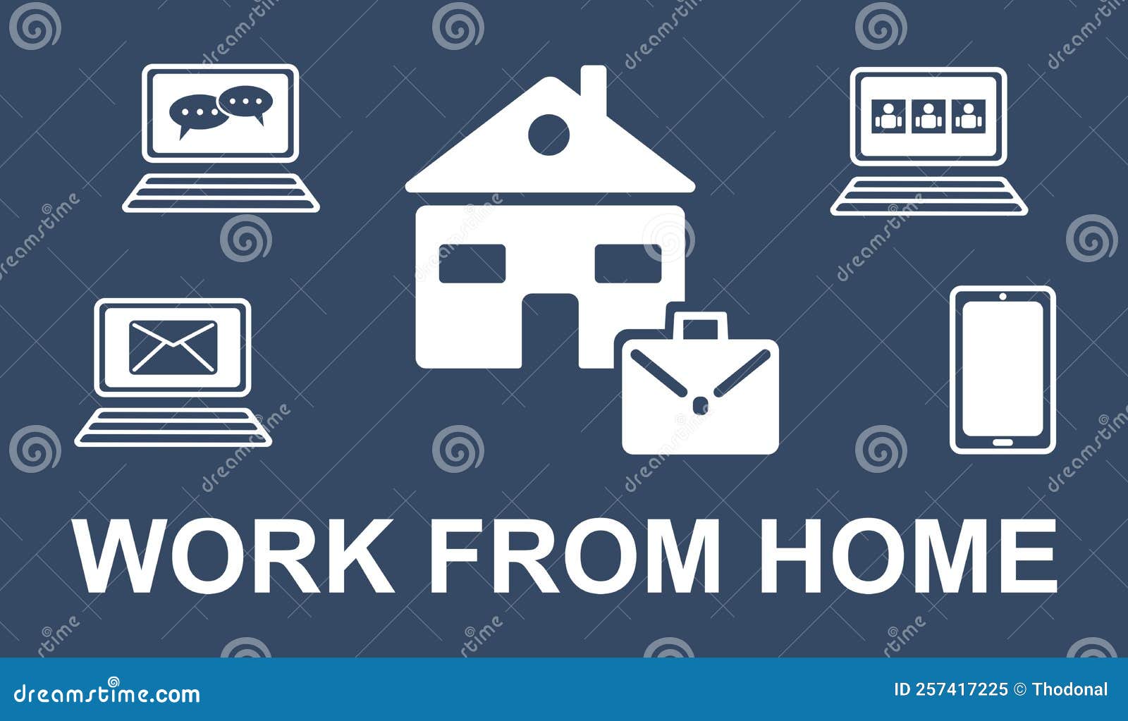 Concept of work from home stock illustration. Illustration of network ...