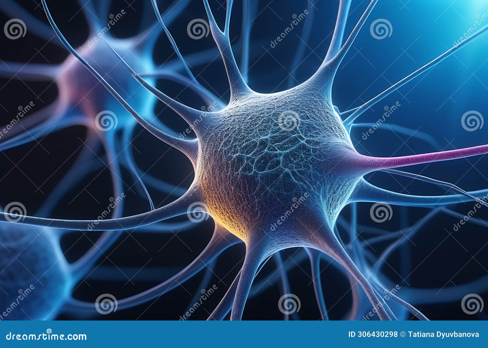 Concept of Work of Nerve Cells and Nerve Endings in Brain Stock ...