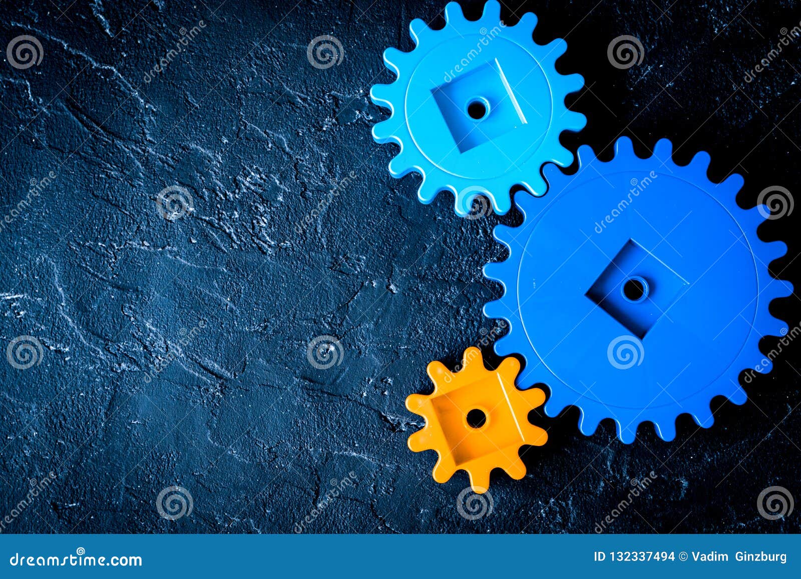 Concept of Work Process Movement Gears Top View Stock Photo - Image of ...