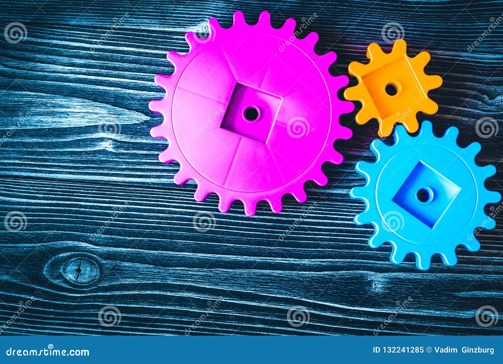 Concept of Work Process Movement Gears Top View Stock Image - Image of ...