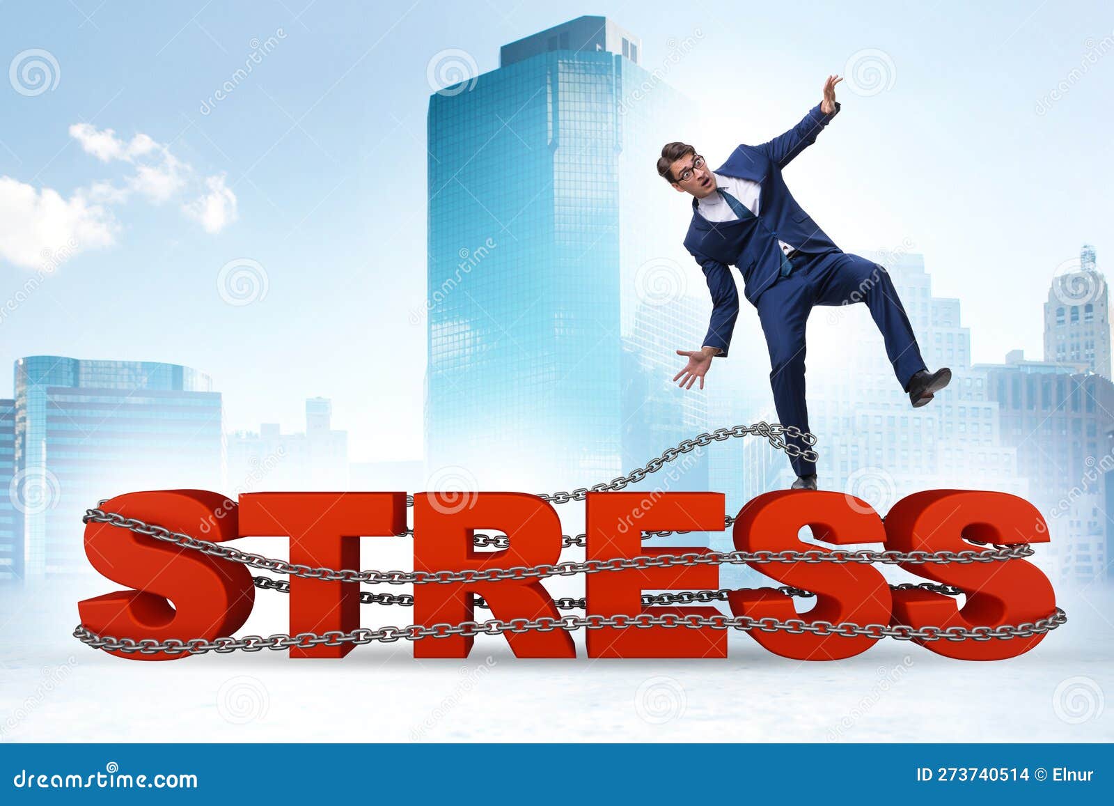 Concept of Work Related Stress with Businessman Stock Photo - Image of ...