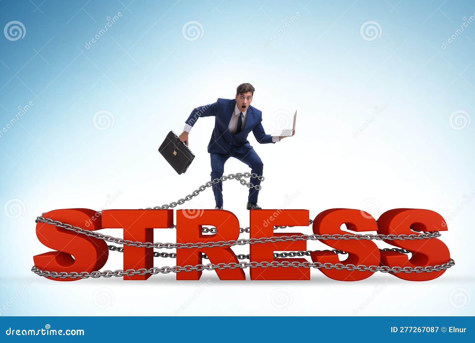 Concept of Work Related Stress with Businessman Stock Image - Image of ...