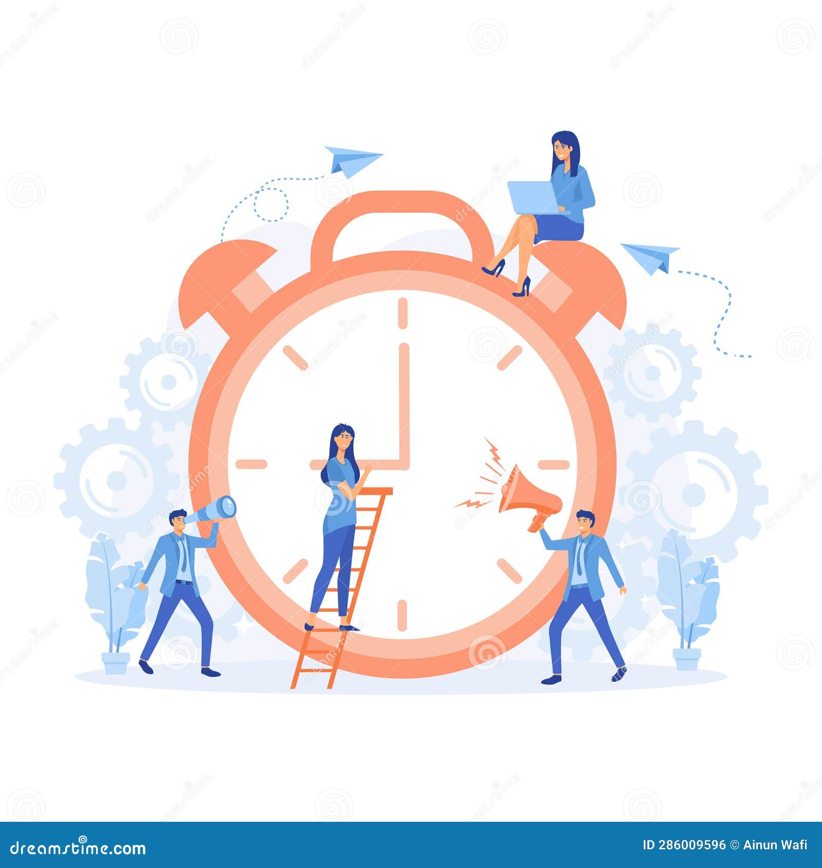Concept of Work Time Management, Quick Reaction Awakening, Stock Vector ...
