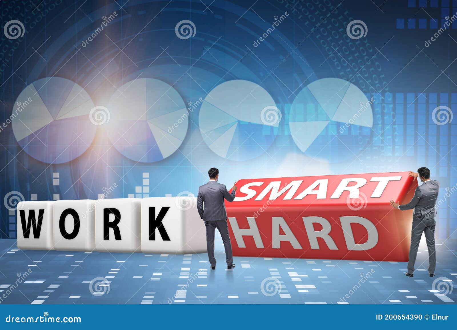 Concept of Working Smart Not Hard Stock Illustration - Illustration of ...