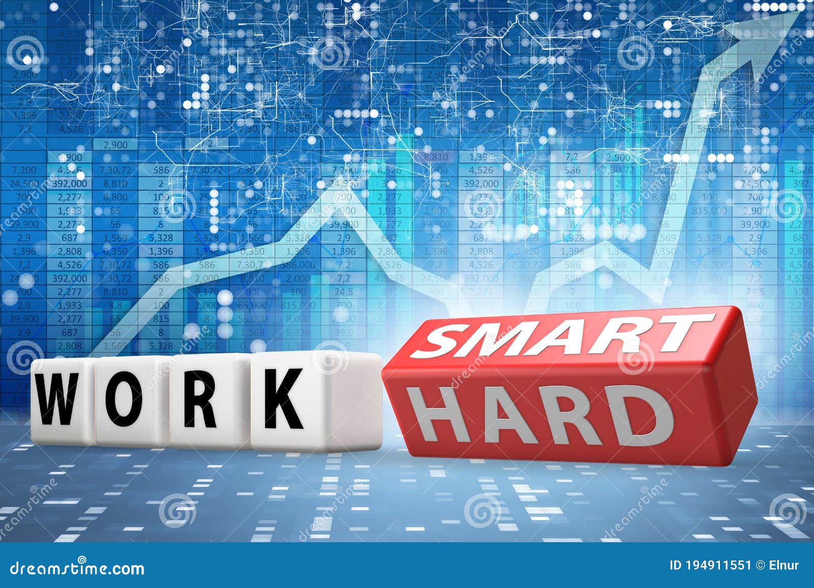 Concept of Working Smart Not Hard - 3d Rendering Stock Illustration ...