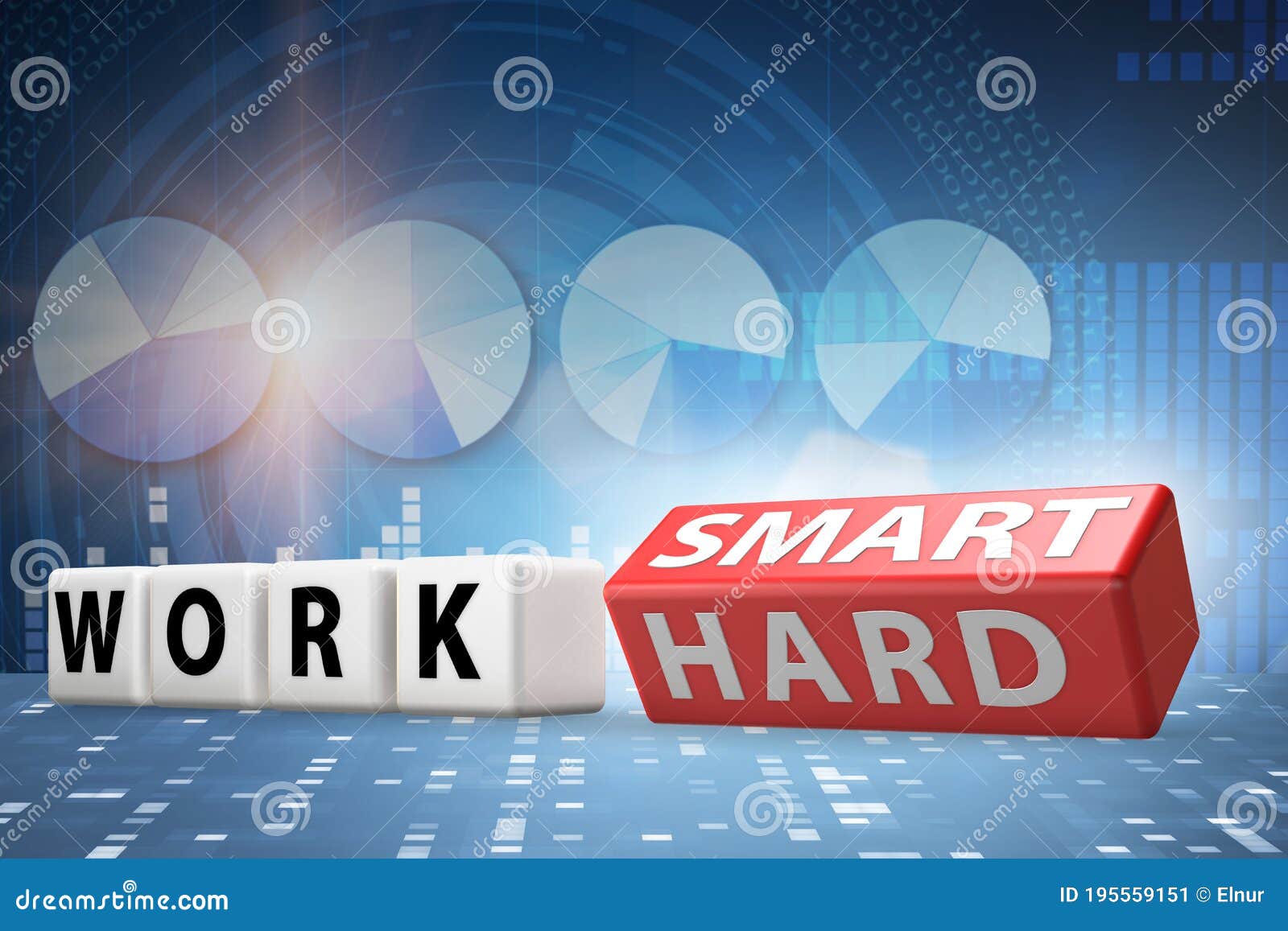 Concept of Working Smart Not Hard - 3d Rendering Stock Illustration ...