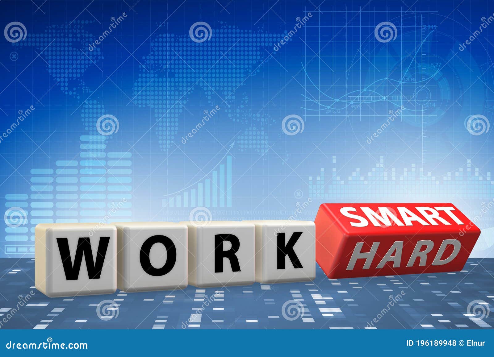 Concept of Working Smart Not Hard - 3d Rendering Stock Illustration ...