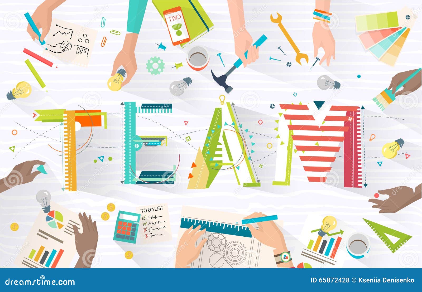 Concept of working in team stock vector. Illustration of flat - 65872428