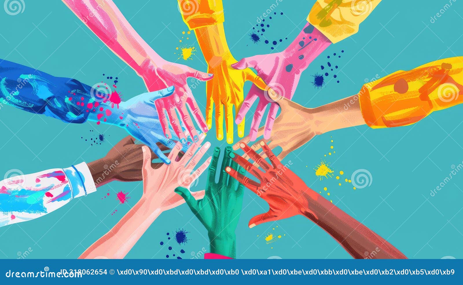 Concept of Working Together with Hands. Teamwork Stock Photo - Image of ...
