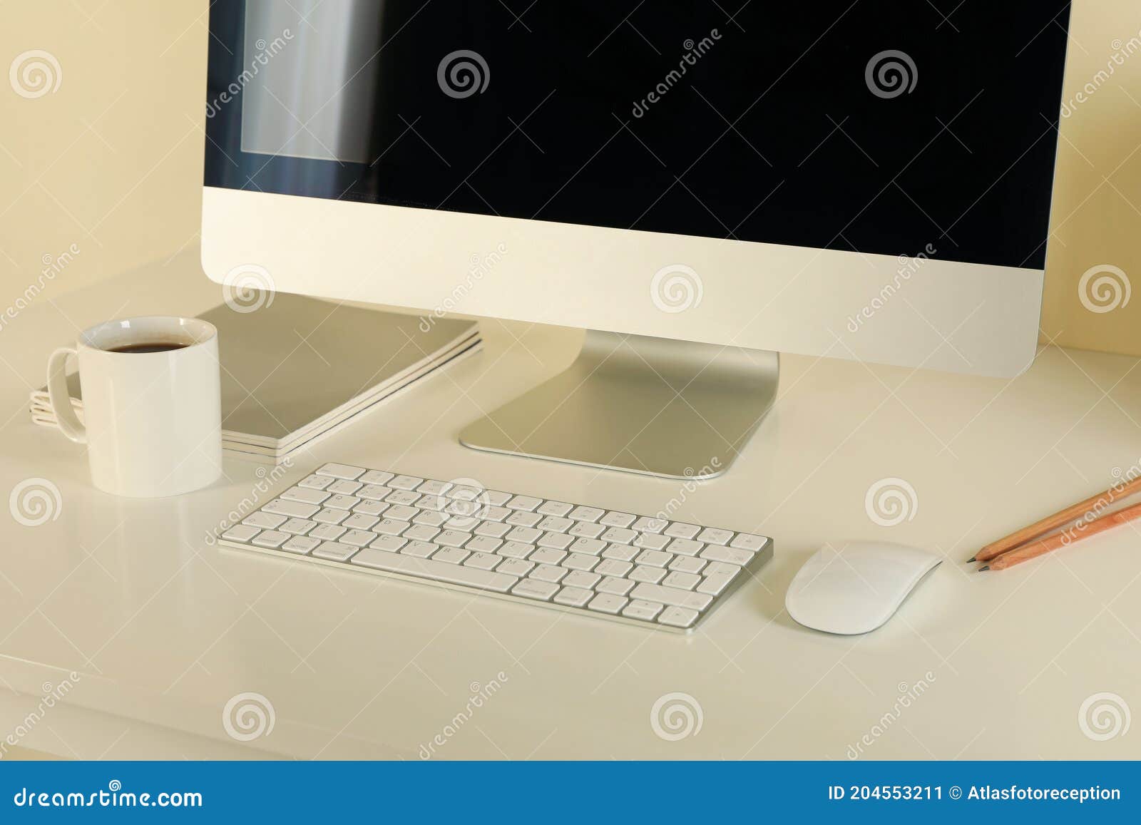 Concept of Workplace with Modern Desktop Computer Editorial Photo ...
