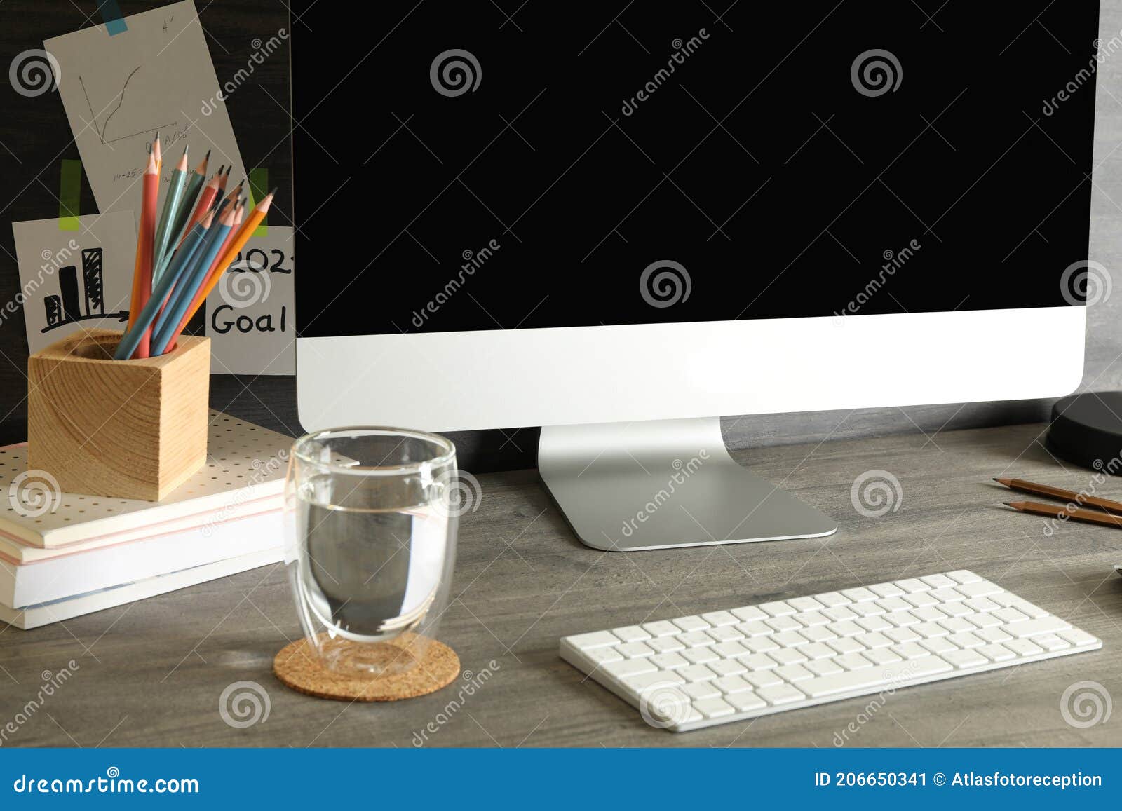 Concept of Workplace with Modern Desktop Computer Editorial Photo ...