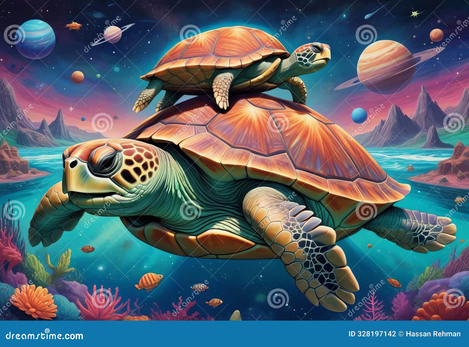 The Concept of a World Turtle Stock Illustration - Illustration of ...