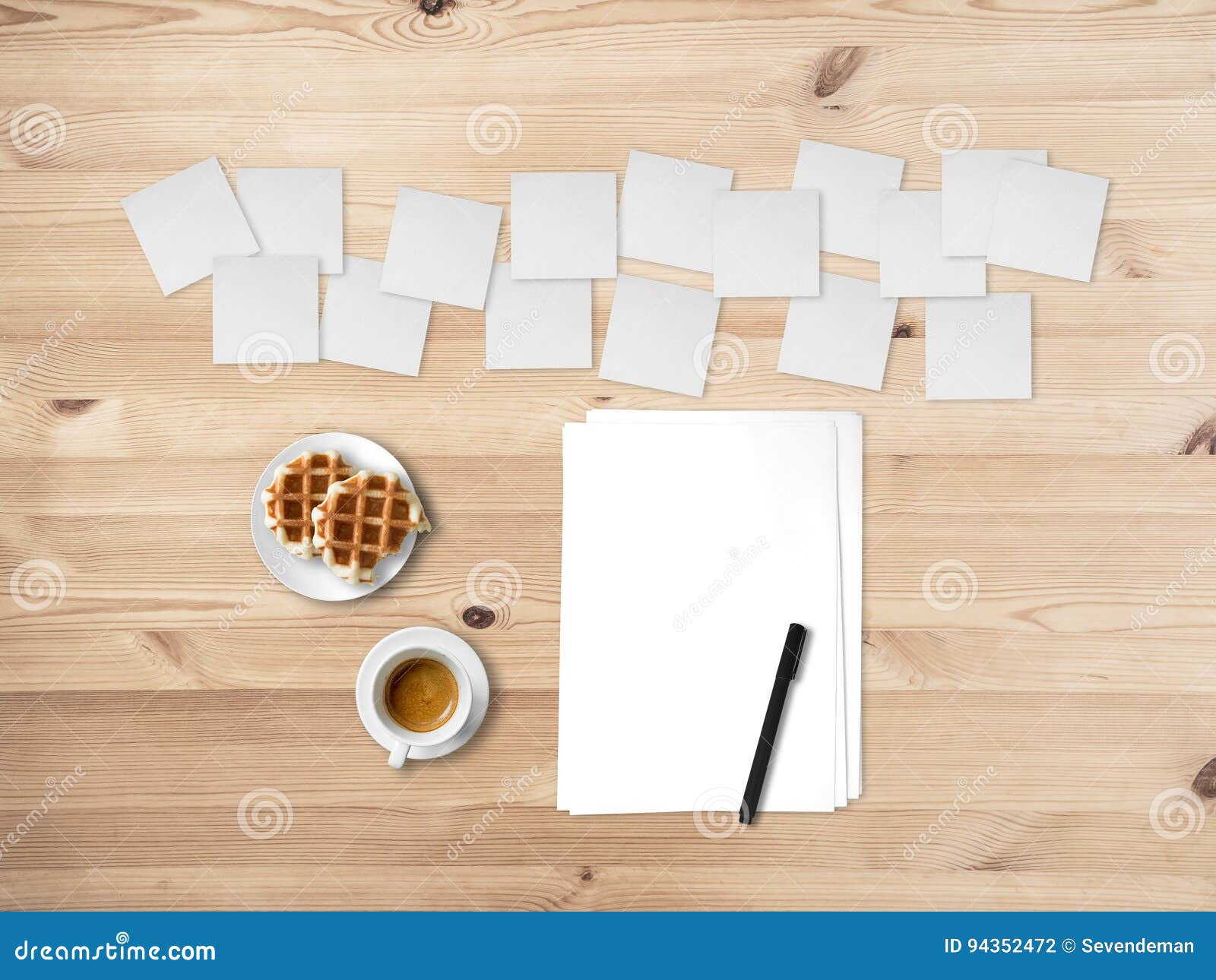 Concept of Writing with Many Notes of Ideas. Stock Photo - Image of ...