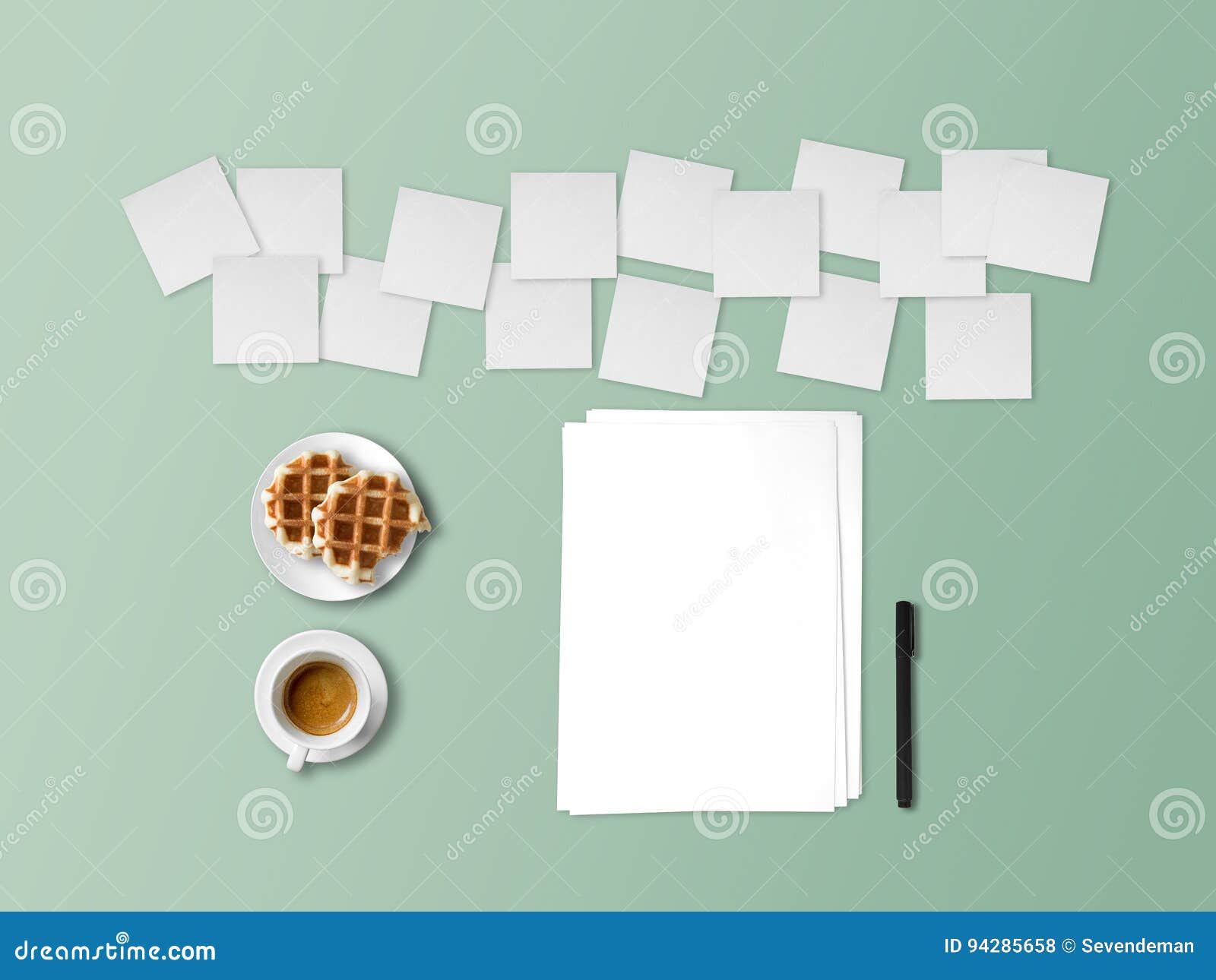 Concept of Writing with Many Notes of Ideas. Stock Photo - Image of ...