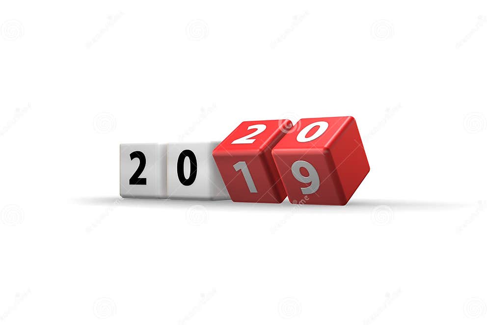 Concept of Changing Year from 2019 To 2020 - 3d Rendering Stock ...