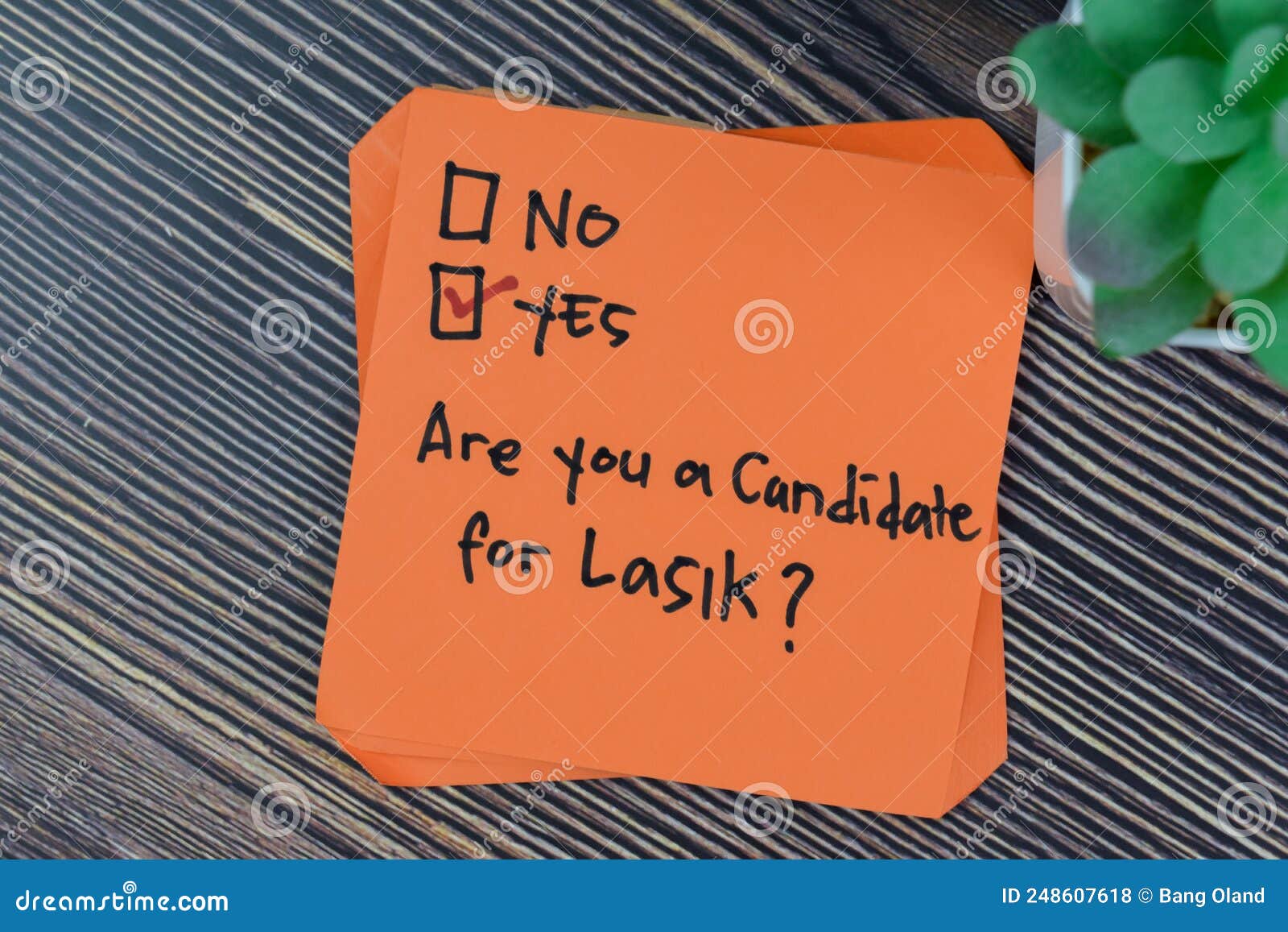 Concept of are You a Candidate for Lasik? Yes Write on Sticky Notes ...