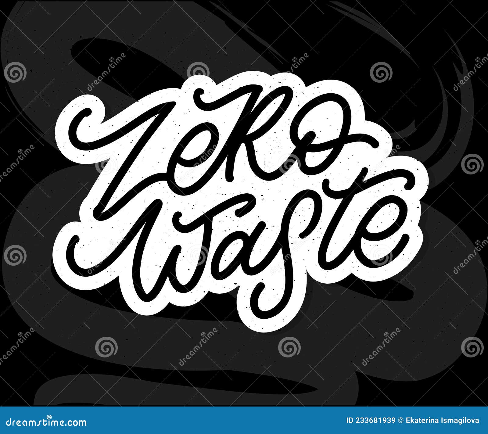 Concept Zero Waste Handwritten Text Title Sign. Vector Illustration ...